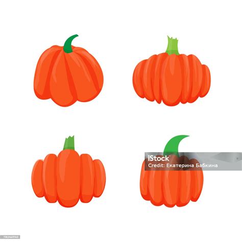 흰색 배경에 고립 된 다양한 그린 호박의 벡터 컬렉션입니다 10월에 대한 스톡 벡터 아트 및 기타 이미지 10월 11월 가을 Istock