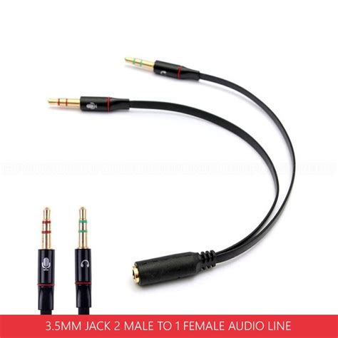 Jual Audio Mic Splitter Adapter Headset Jack Audio 1 Female To 2 Male Indonesia Shopee Indonesia