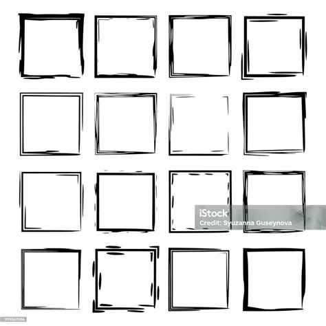 검은 Empy 그런 지 프레임의 집합입니다 벡터 일러스트입니다 0명에 대한 스톡 벡터 아트 및 기타 이미지 0명 거친 긁힌 Istock