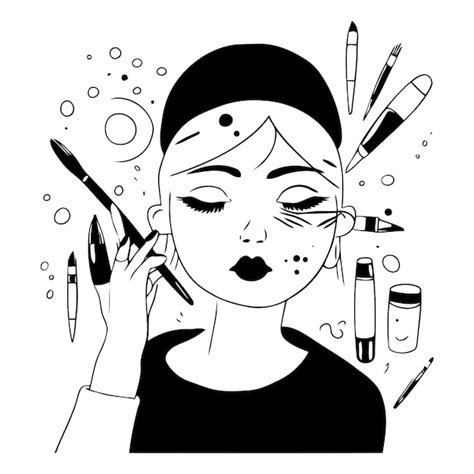 Makeup Artist Of Woman Face With Make Up Tools Premium Ai Generated