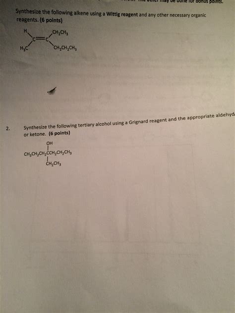 Solved Synthesize The Following Alkene Using A Witting Re