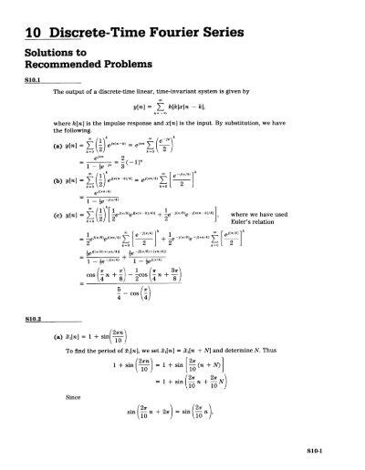 Discrete Time Fourier Series MIT OpenCourseWare