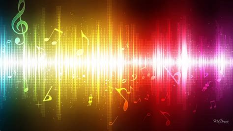 Rainbow Music Notes Background