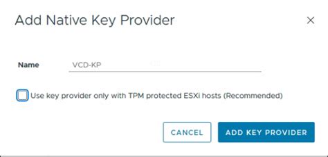How To Configure A Vsphere Native Key Provider And Use Vtpm With Vms