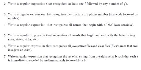 Solved Write A Regular Expression That Recognizes At Chegg Com