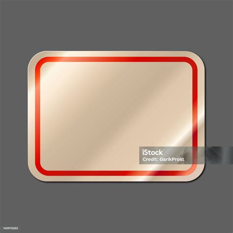 빨간색 가장자리 벡터 일러스트레이션이 있는 직사각형 빈 종이 스티커 3차원 형태에 대한 스톡 벡터 아트 및 기타 이미지 3차원 형태 가장자리 곡선 Istock