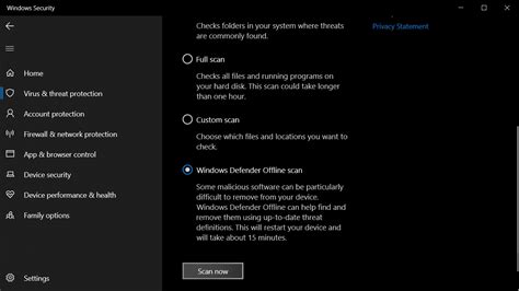 How To Perform Windows Defender Offline Scan In Windows 10