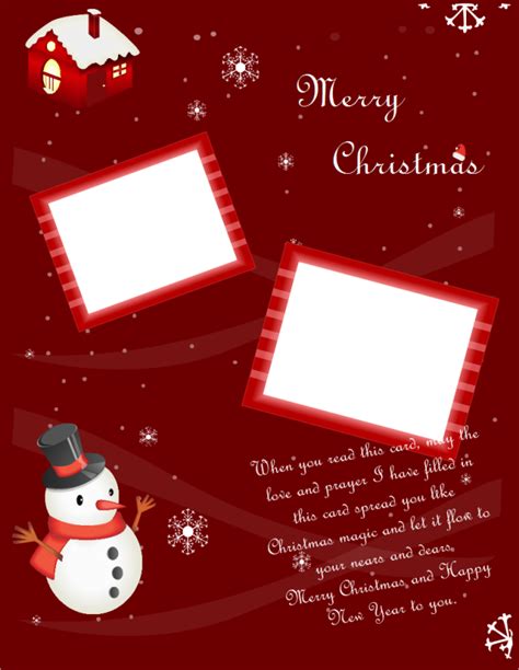 Portrait Christmas Card Free Portrait Christmas Card Templates