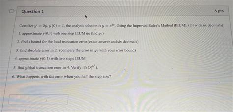 solved consider y 2y y 0 1 the analytic solution is y e2x
