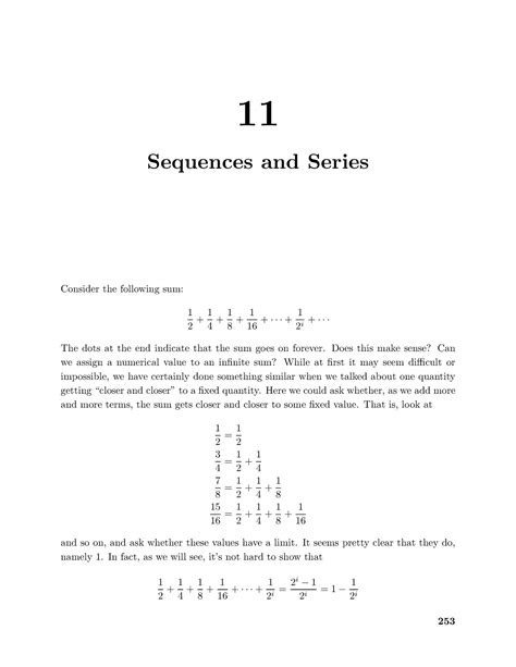 Calculus 11 Sequences And Series 11 Sequences And Series Consider The Following Sum 1 2 1 4