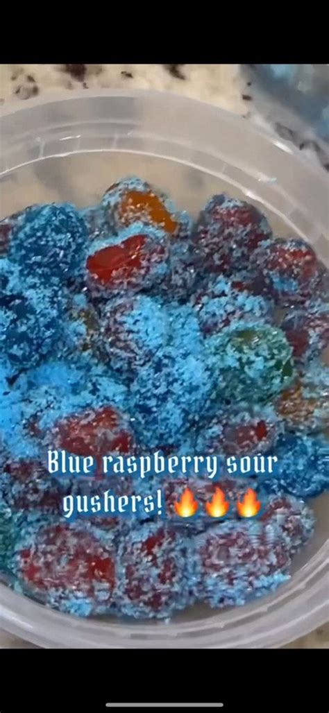 Sour Blue Raspberry Gushers Sour Gushers Snack Candy Blue Raspberry Sour 7 Oz Deli Container
