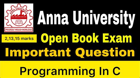 Programming In C Important Questions Anna University Tamil Youtube