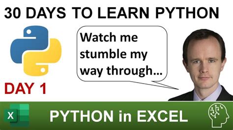 30 Days To Learn Python In Excel Day 1 Diarmuid Early 23 Comments