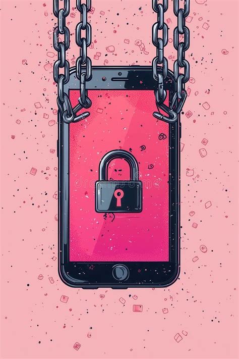 Illustration Of A Smartphone Padlocked To Symbolize Mobile Security And Finance Stock Image