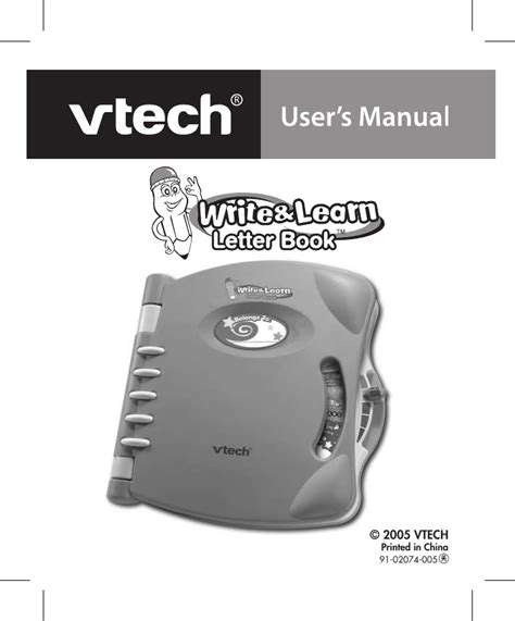 Vtech Write And Learn Letter Book Owners Manual