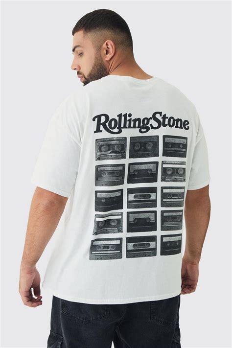 Plus Oversized Rolling Stones License Print T Shirt Boohoo Uk