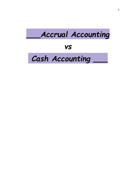SOLUTION Difference Between Accrual And Cash Accounting Studypool