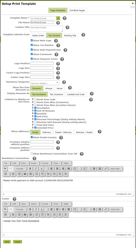 Vinsight Documentation Customising Sales Orders For Printing Or Emailing Invoice Templates