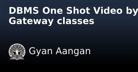 Dbms One Shot Video By Gateway Classes Gyan Aangan