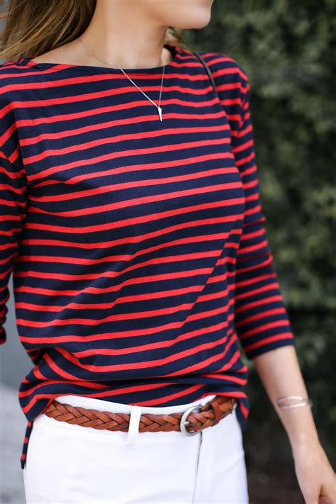 Red And Navy Striped Tee Memorandum Nyc Fashion And Lifestyle Blog