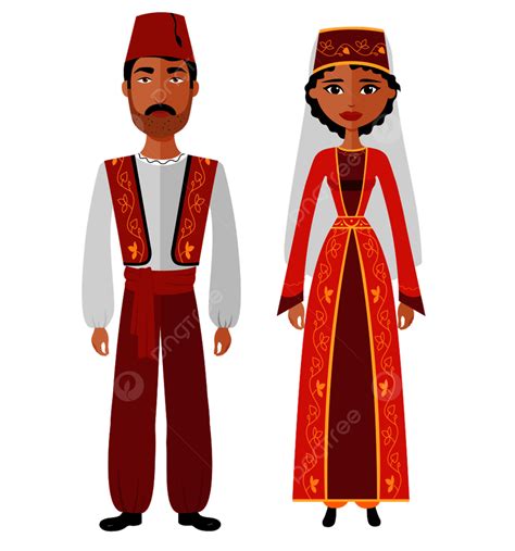 전통적인 옷 벡터 일러스트 레이 션 Eps 10에 터키 부부 남자와 여자 아라비아 사람 사람 터키어 Png 일러스트 및 벡터 에 대한 무료 다운로드 Pngtree