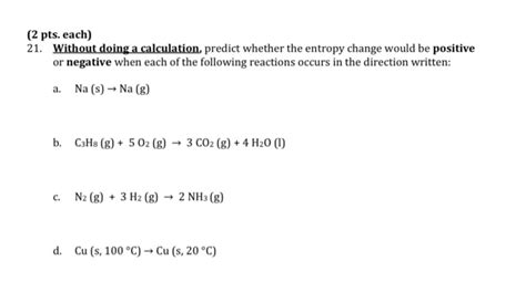 solved 2 pts each 21 without doing a calculation