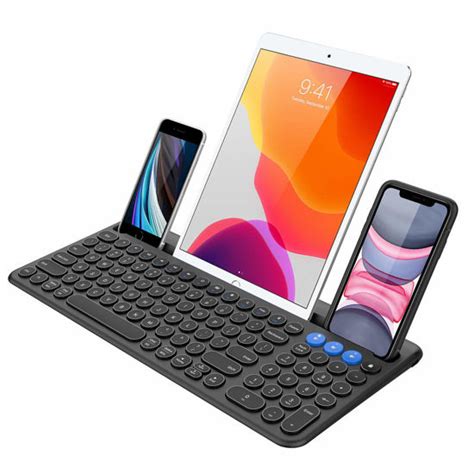 Getuscart Arteck Universal Bluetooth Keyboard Multi Device Built In Cellphone Cradle Wireless
