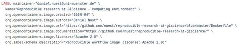 Excerpt From A Dockerfile Label Instruction With Image Metadata Download Scientific Diagram