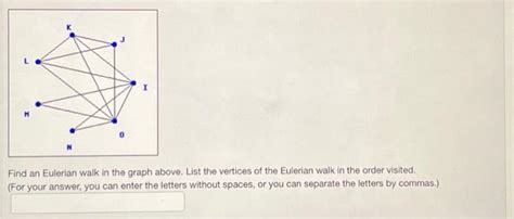 Solved Find An Eulerian Walk In The Graph Above List The