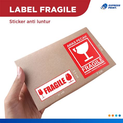 Jual Cetak Stiker Fragile Stiker Paket Label Fragile Termurah Cetak Banyak Jne Jandt Id Express