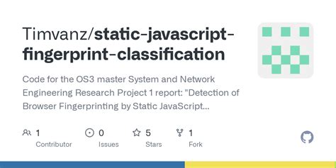 Github Timvanzstatic Javascript Fingerprint Classification Code For