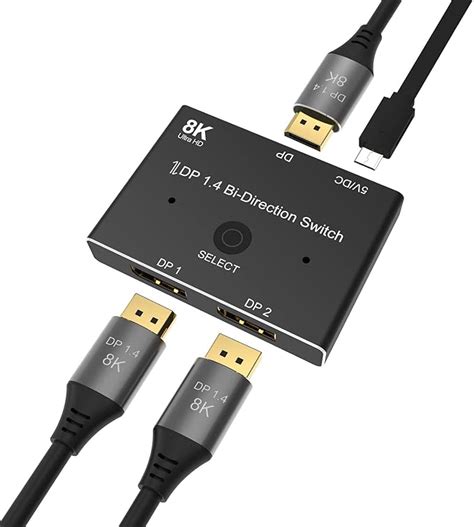 Amazon Com TBDISYYDS DisplayPort Switch Bi Directional DP 1 4 2 In 1 Out 1 In 2 Out Switcher
