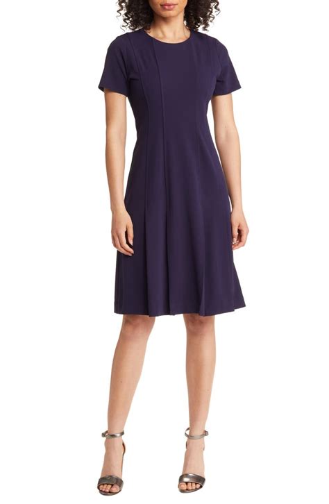 Tahari Asl Stretch Crepe Fit And Flare Dress Nordstrom