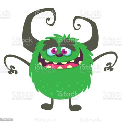 멋진 만화 괴물입니다 벡터 녹색 괴물 트롤 그림입니다 할로윈 디자인입니다 장식 인쇄 또는 스티커 디자인 갈고리 발톱에 대한 스톡 벡터 아트 및 기타 이미지 Istock