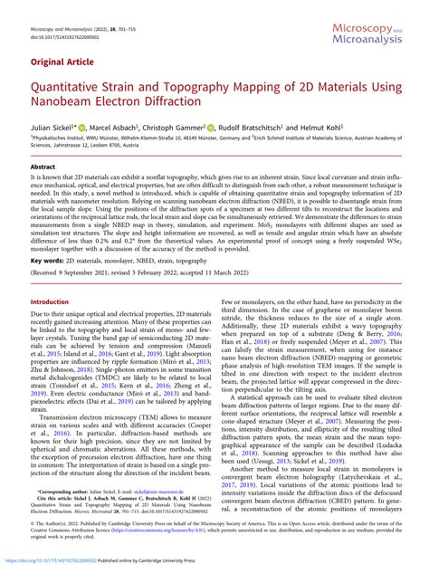 Pdf Quantitative Strain And Topography Mapping Of 2d Materials Using