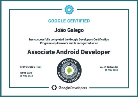 João Galego On Linkedin Finally A Certified Associate Android Developer Id Like To Thank