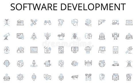Software Development Line Icons Collection Planning Execution Coordination Delegation