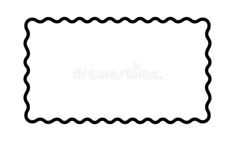 Rectangle Frame With Wavy Edges Rectangular Shape With Curvy Borders Stock Vector