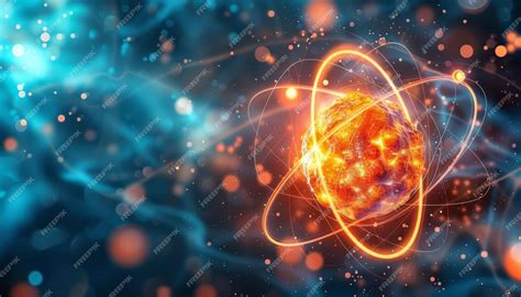 Estrutura Atômica Detalhada Com Prótons Vibrantes Nêutrons E Elétrons