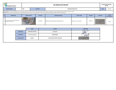 Eh Hdo Hse01 For 034 Hse Observation Report Sec Rabigh 14 Dec 2023