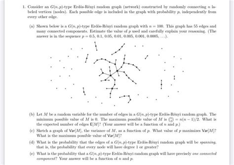 Solved Consider an G n p type Erdös Rényi random graph Chegg