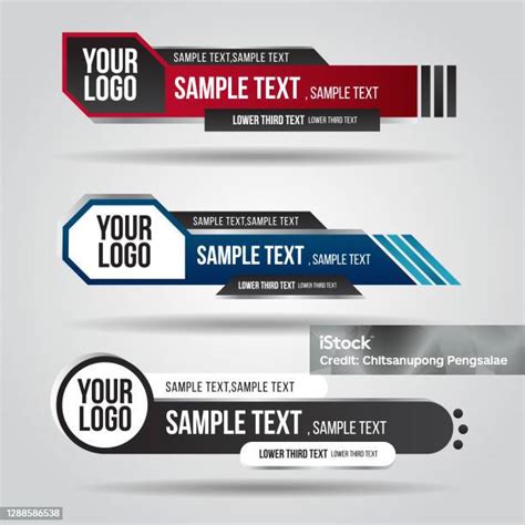 낮은 세 번째 파란색 빨간색과 회색 디자인 Tv 템플릿 현대 현대 배너 바 스크린 브로드캐스트 표시 바 이름 집합입니다 투명 한 배경에 비디오 편집에 대 한 낮은 세 번째의