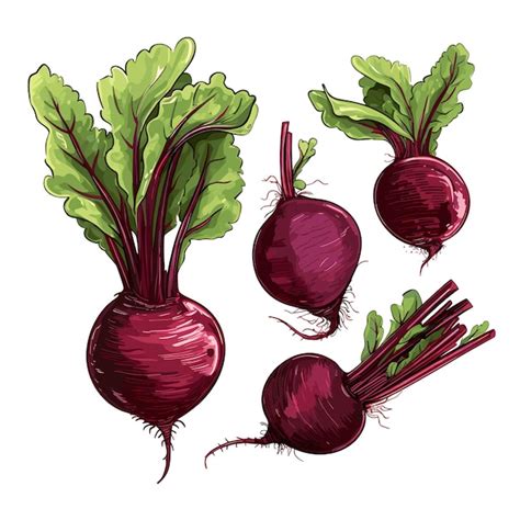 Premium Vector Hand Drawn Flat Color Beetroot Illustration