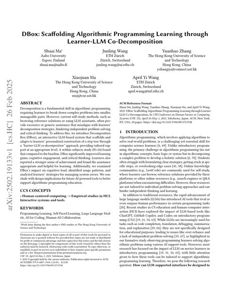 Pdf Dbox Scaffolding Algorithmic Programming Learning Through