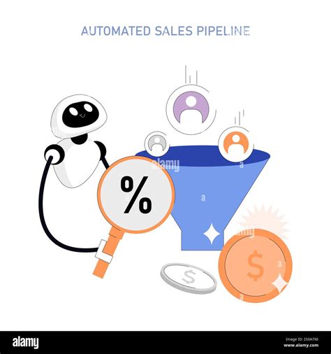 Business Automation Concept A Robot Optimizing The Sales Funnel To Enhance Efficiency And
