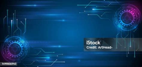 파란색 배경에 사이버 연결 하이테크 커뮤니케이션 디자인 전자 벡터 그림입니다 추상 현대 디지털 과학 기술 미래 회로 기판 0명에