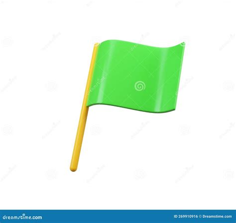 Green Flag Isolated On White 3d Rendering Stock Illustration Illustration Of Sign Flag