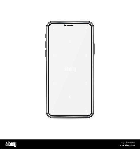 Smartphone With Empty Screen On A White Background Stock Vector Image