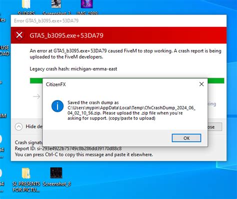 Legacy Crash Hash Michigan Emma East Error At GTA5 B3095 Exe 53DA79