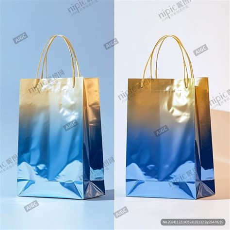 Ai创作图大气铜色渐变手提袋 大气蓝色渐变手提袋 蓝色幻彩手提袋 蓝色渐变手提袋纸袋 包装袋精修 梦幻手提袋 炫彩手提袋 镭射包装设计 梦幻效果手提袋素材 炫彩购物袋 科技感手提袋 包装袋立体